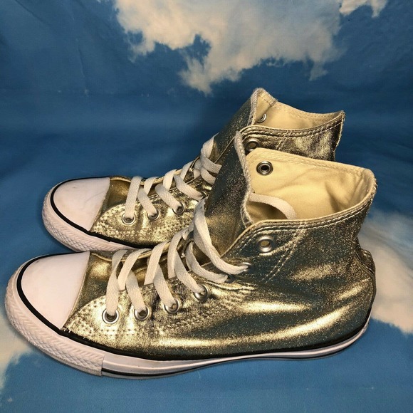 Converse | Shoes | Converse Chuck Taylor Unisex Gold Metallic High ...